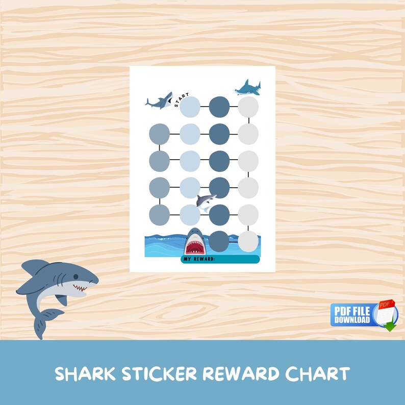 Sharks Printable Reward Chart-PDF Digital Download – magicalminikids