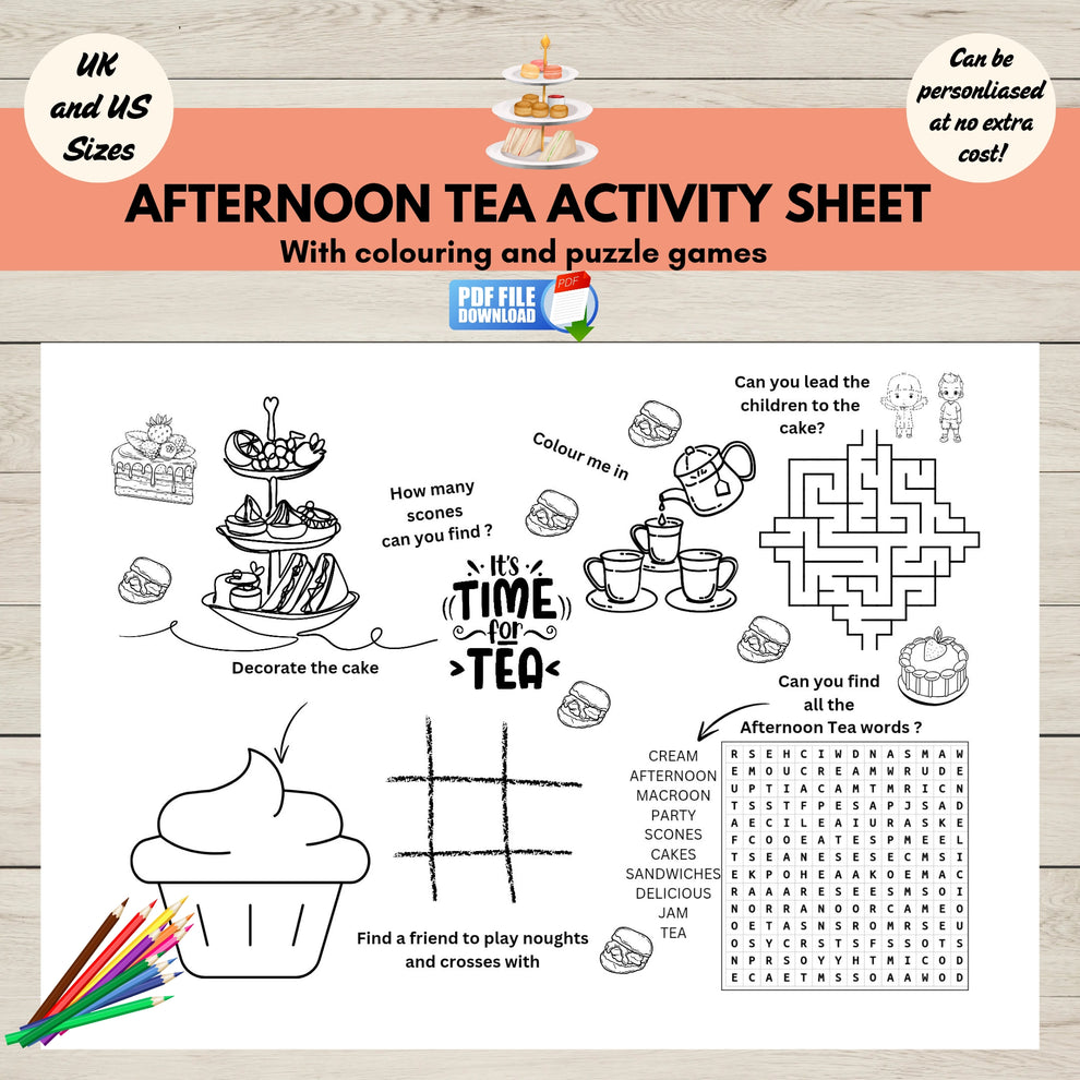 Afternoon Tea Party Placemat-Printable PDF – magicalminikids