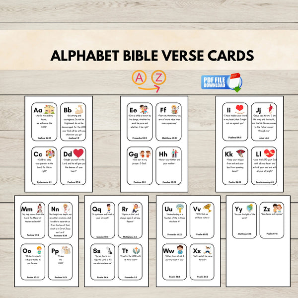 ABC Bible Verse Cards Printable – magicalminikids