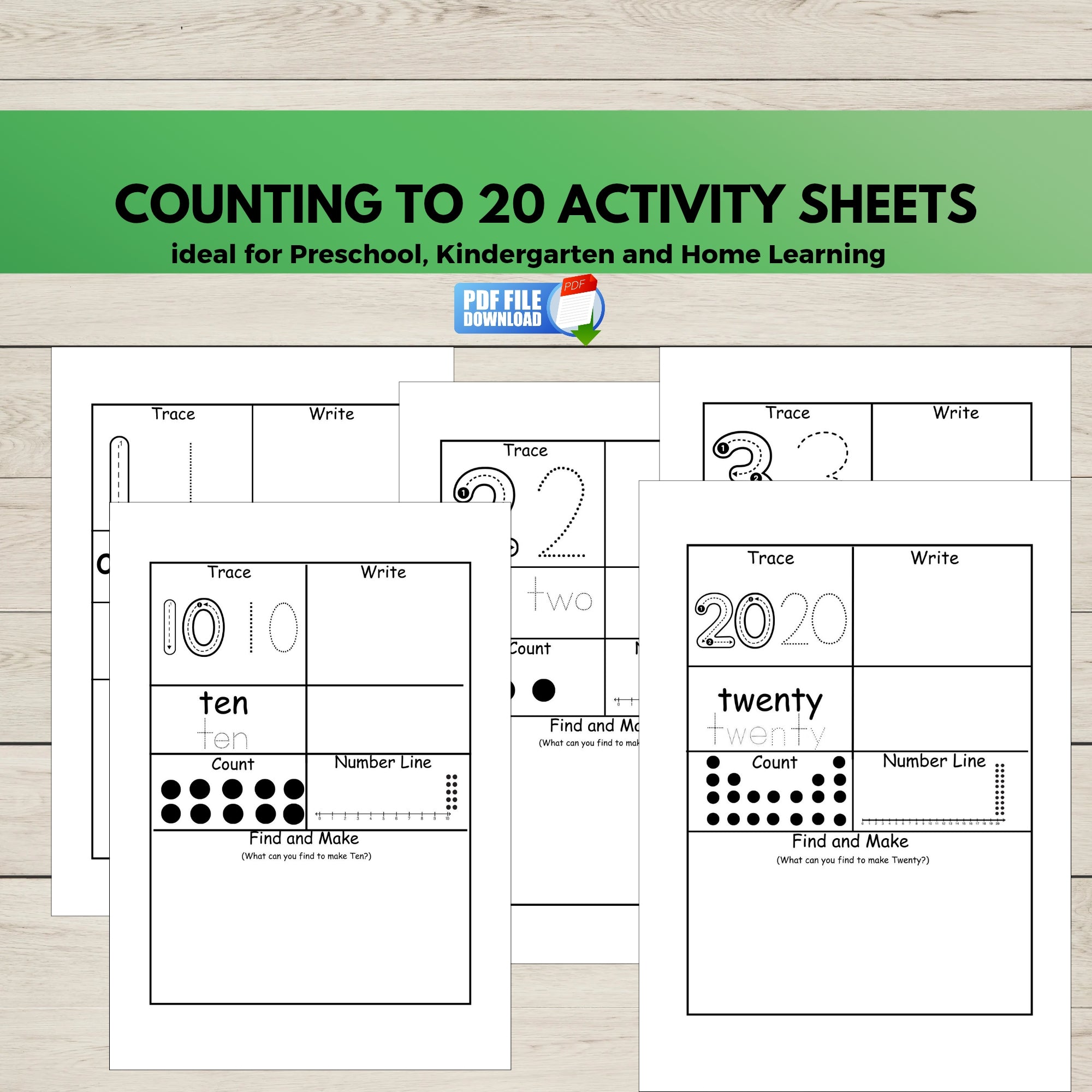 Counting to 20 Printable Worksheets-Early Math Skills – magicalminikids