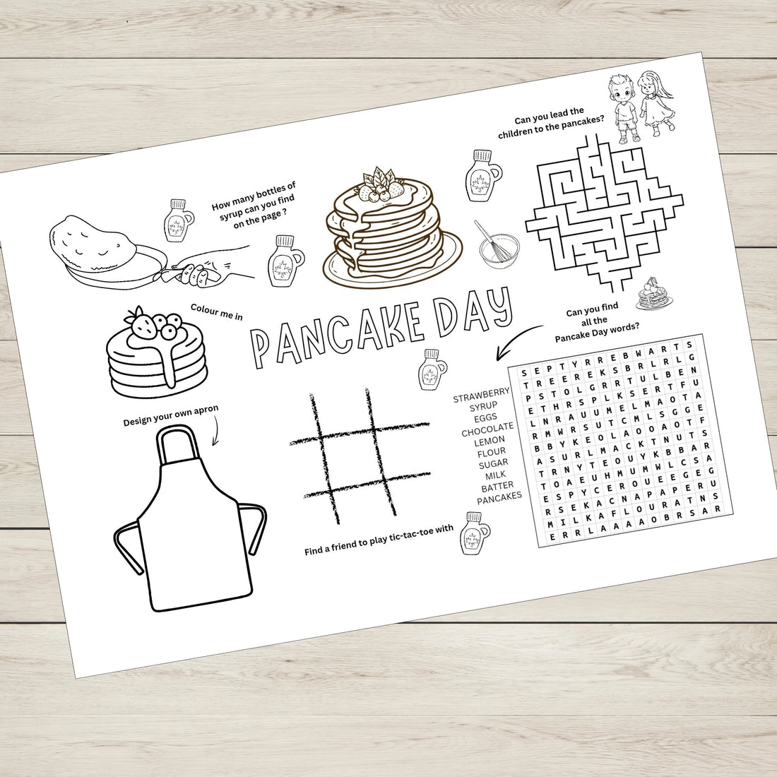 Pancake Day Activity Sheet for Kids – magicalminikids