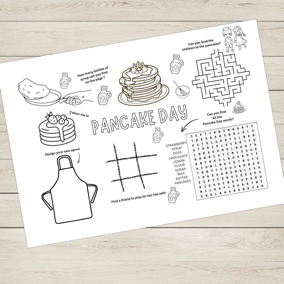 Pancake Day Activity Sheet for Kids – magicalminikids