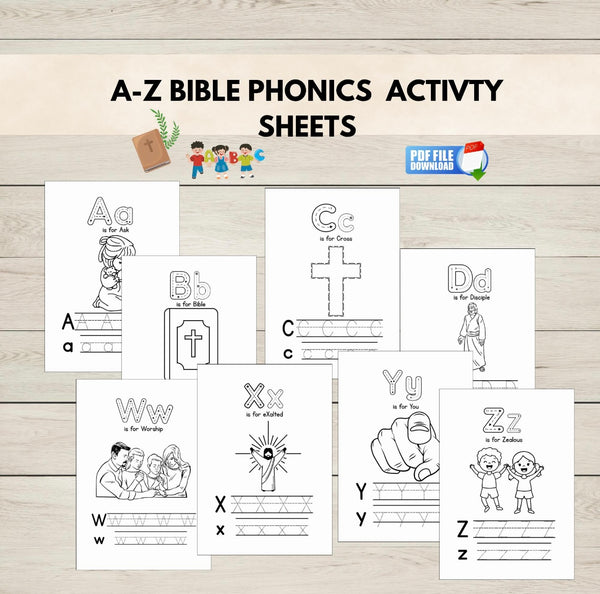 Christian Bible Alphabet Phonics Learning Printable – magicalminikids