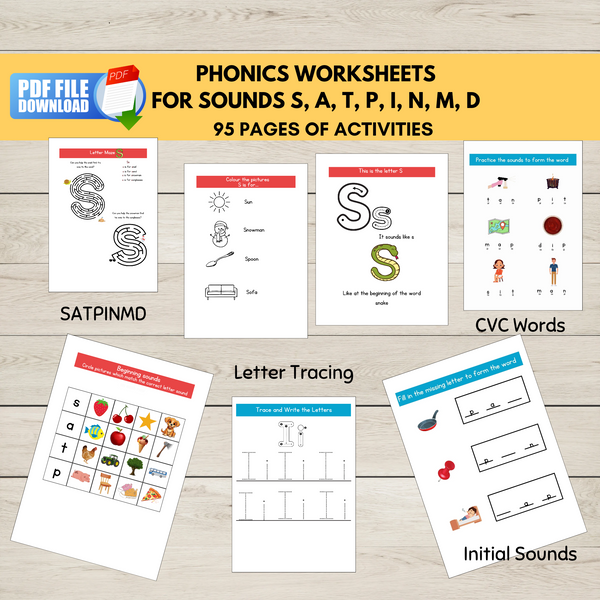 Phonics Phase 2-Letters and Sounds Worksheets – magicalminikids