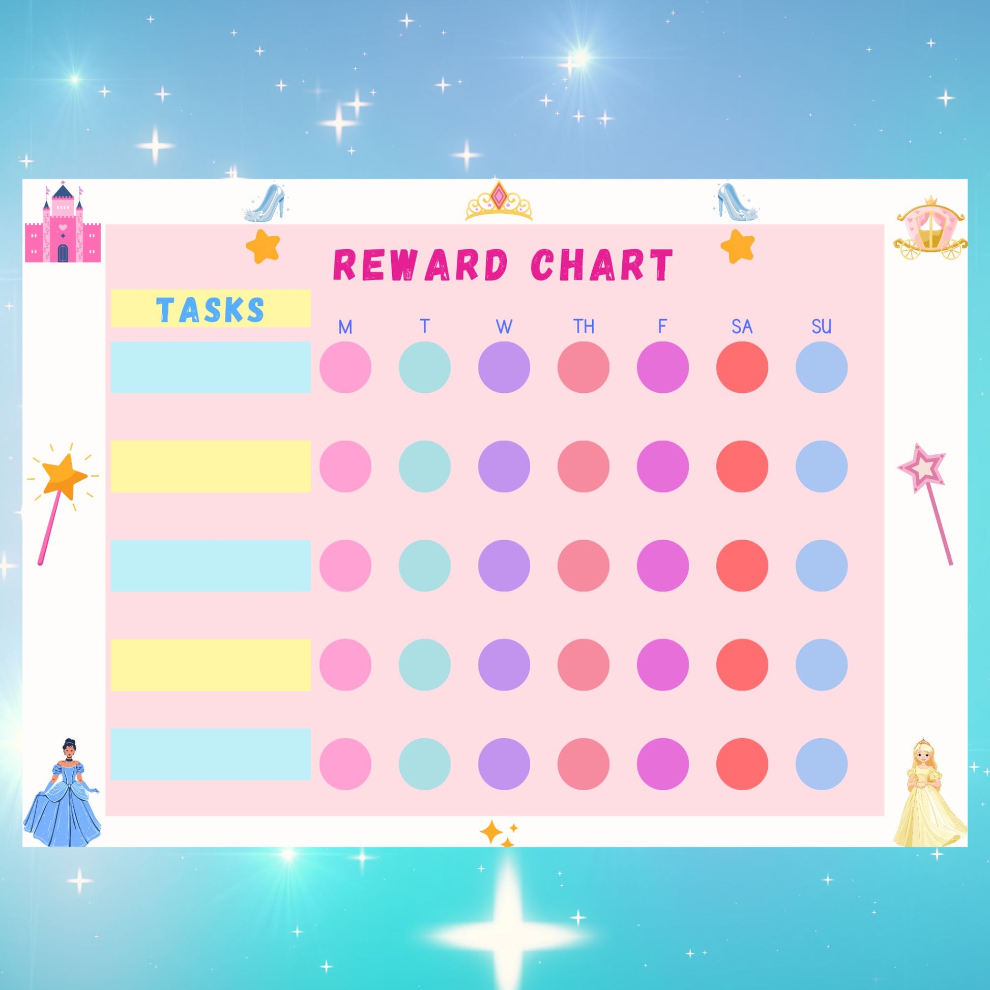 Princess Chore Reward Chart Printable – magicalminikids